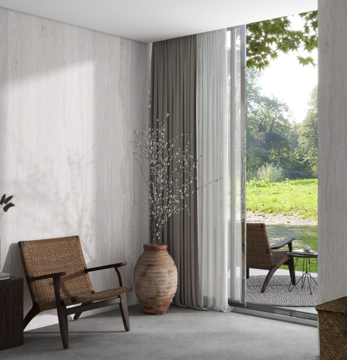 Ivory Travertine Matte YDL Stone Porcelain Slab