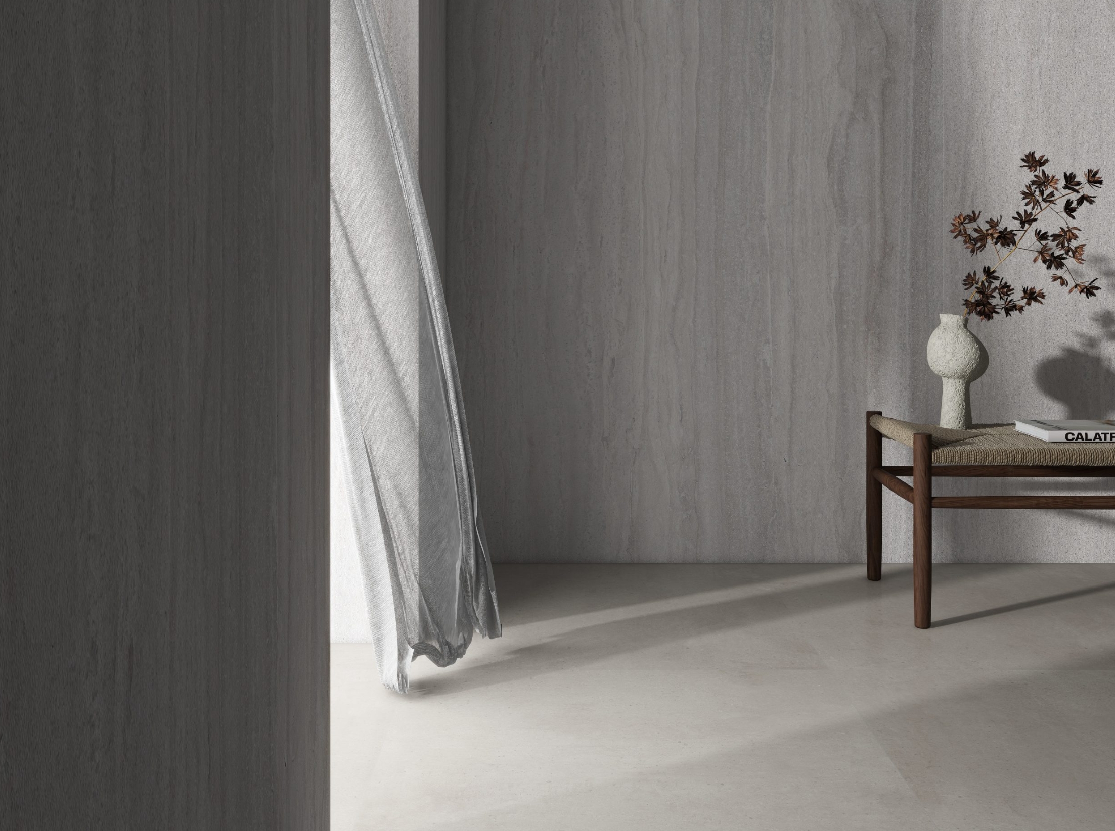 Ivory Travertine Matte YDL Stone Porcelain Slab