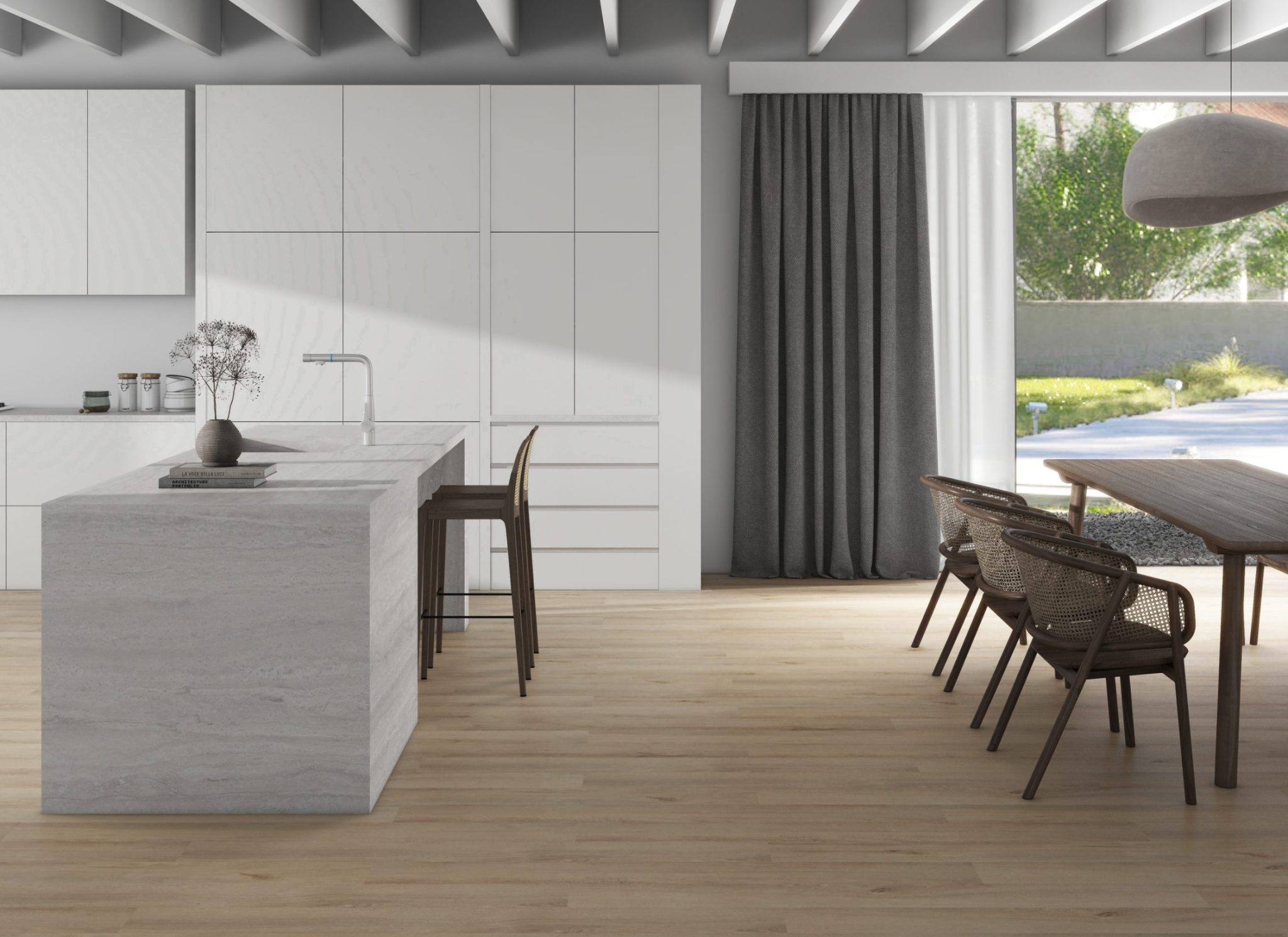 Ivory Travertine Matte YDL Stone Porcelain Slab